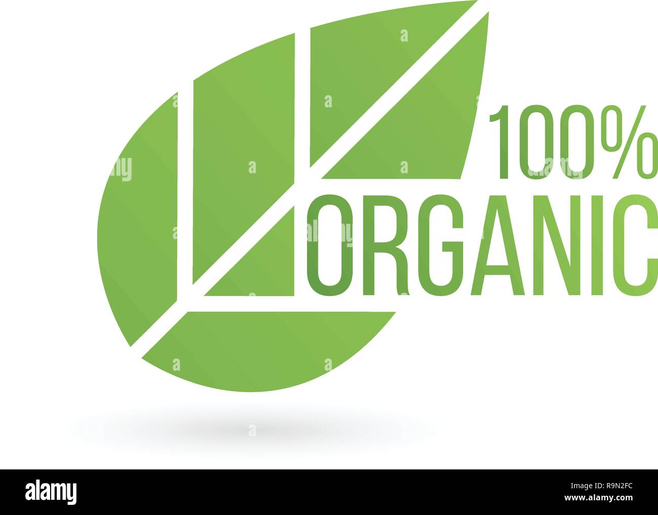 Bio Product, eco 100 percent organic leaf emblem, sticker or logo ...