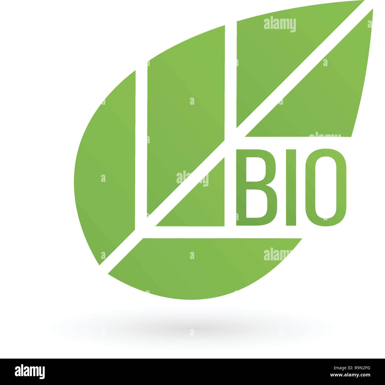 Bio Product, eco organic leaf emblem, sticker or logo. Vector ...