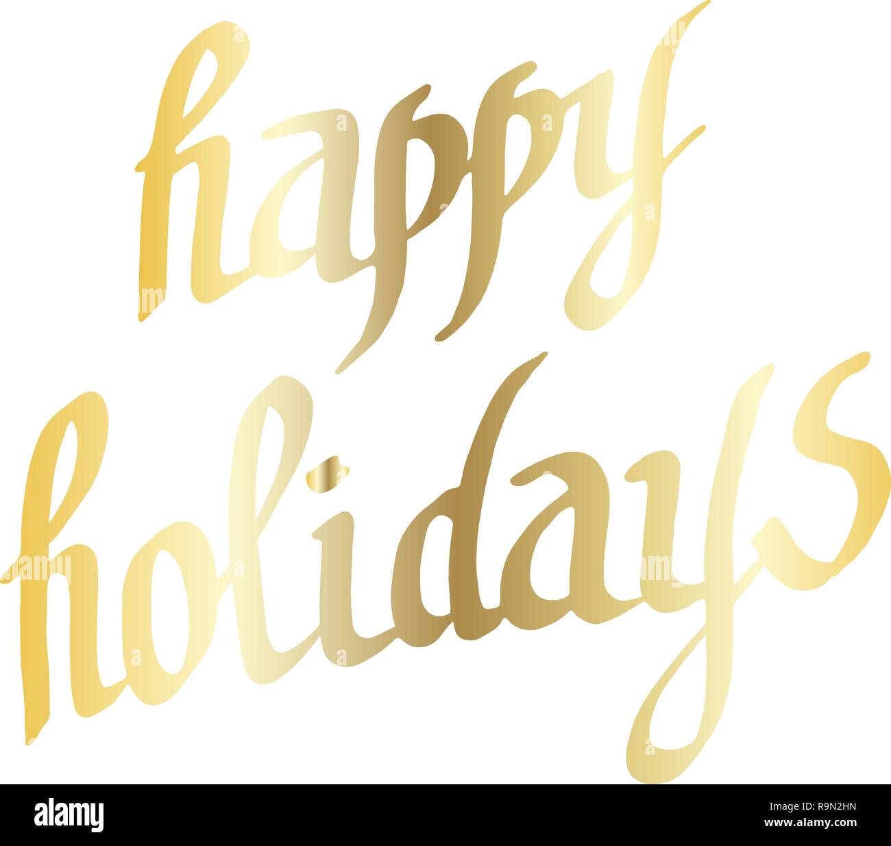 Vector Happy Holidays handwriting monogram calligraphy. G olden ...