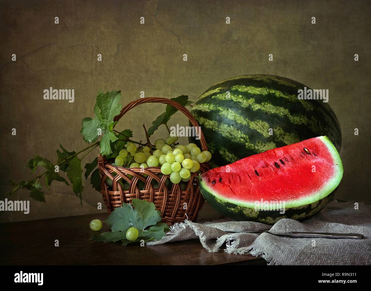 Still life with grapes Stock Photo - Alamy