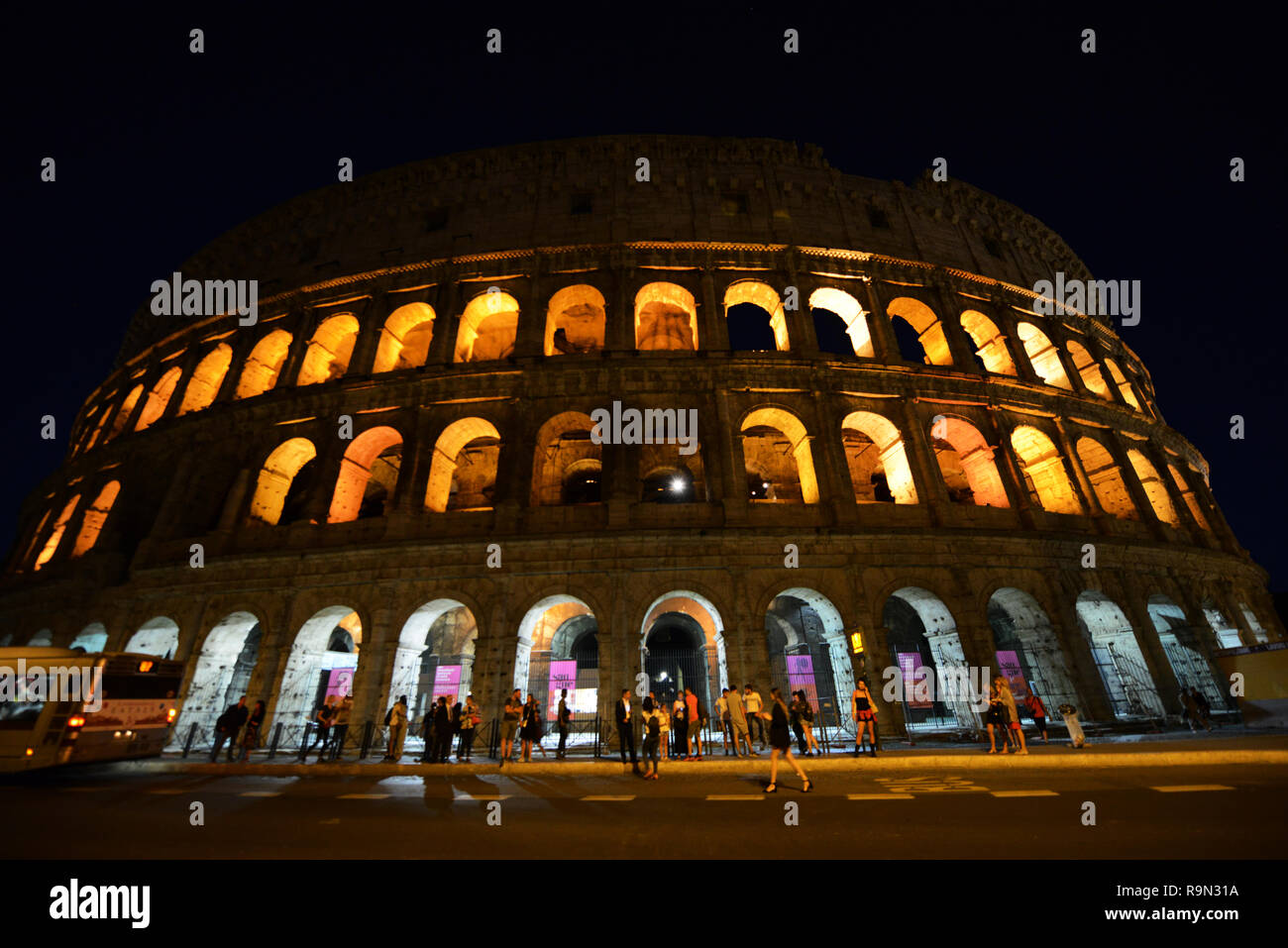 The Colosseum at night Stock Photo - Alamy