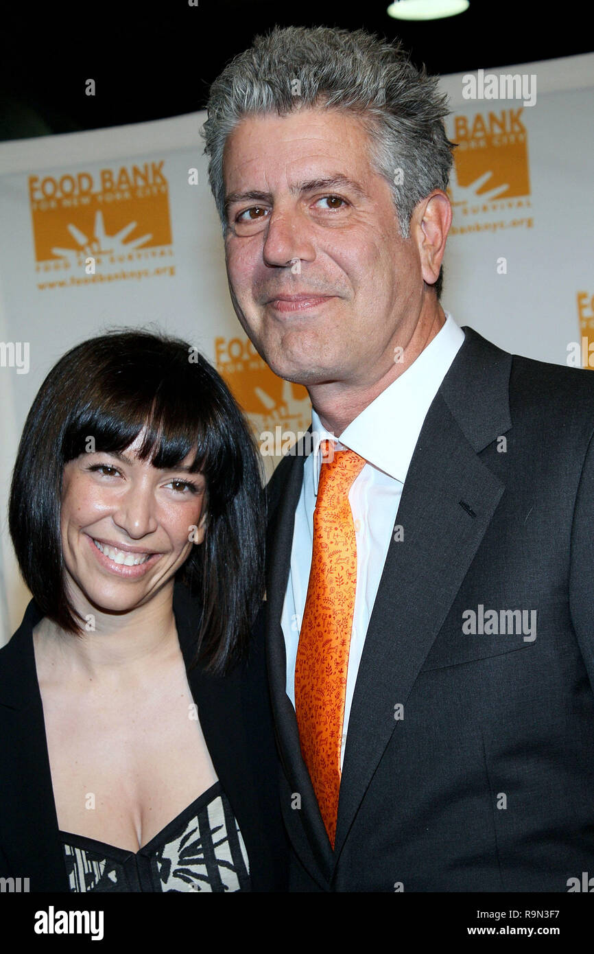 New York, NY / USA - April 21, 2009: Ottavia Busia, Anthony Bourdain at ...