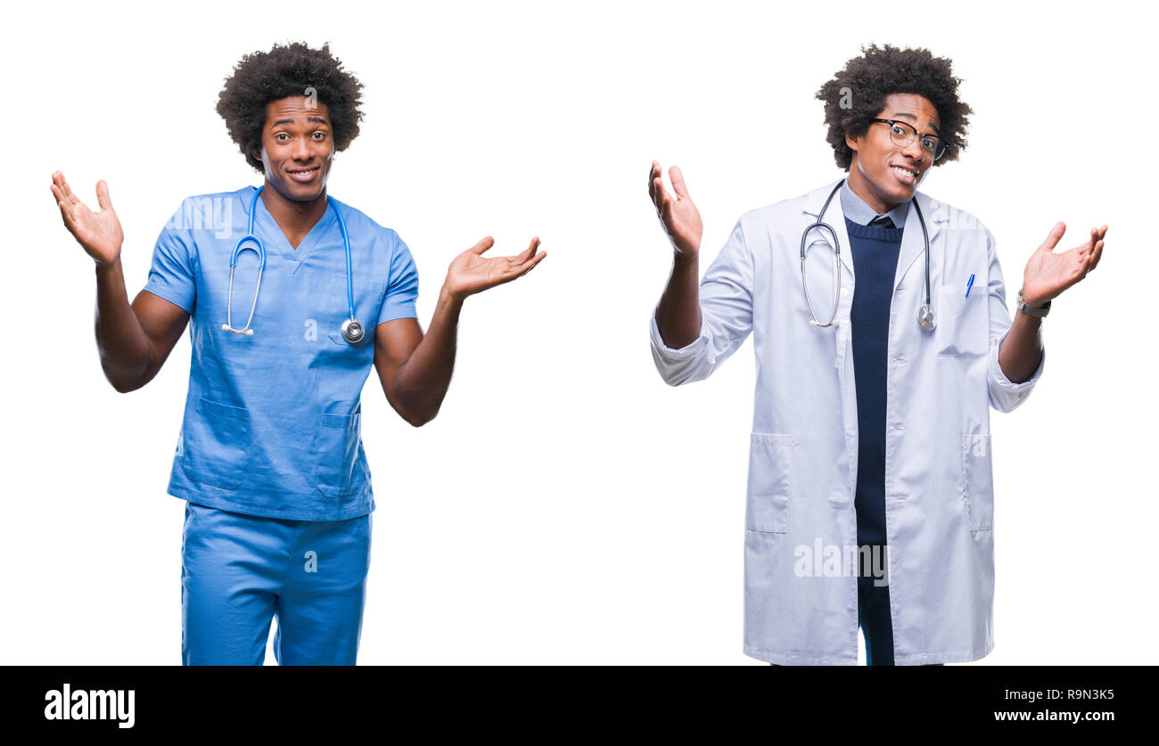 Confused doctor shrugging Cut Out Stock Images & Pictures - Alamy