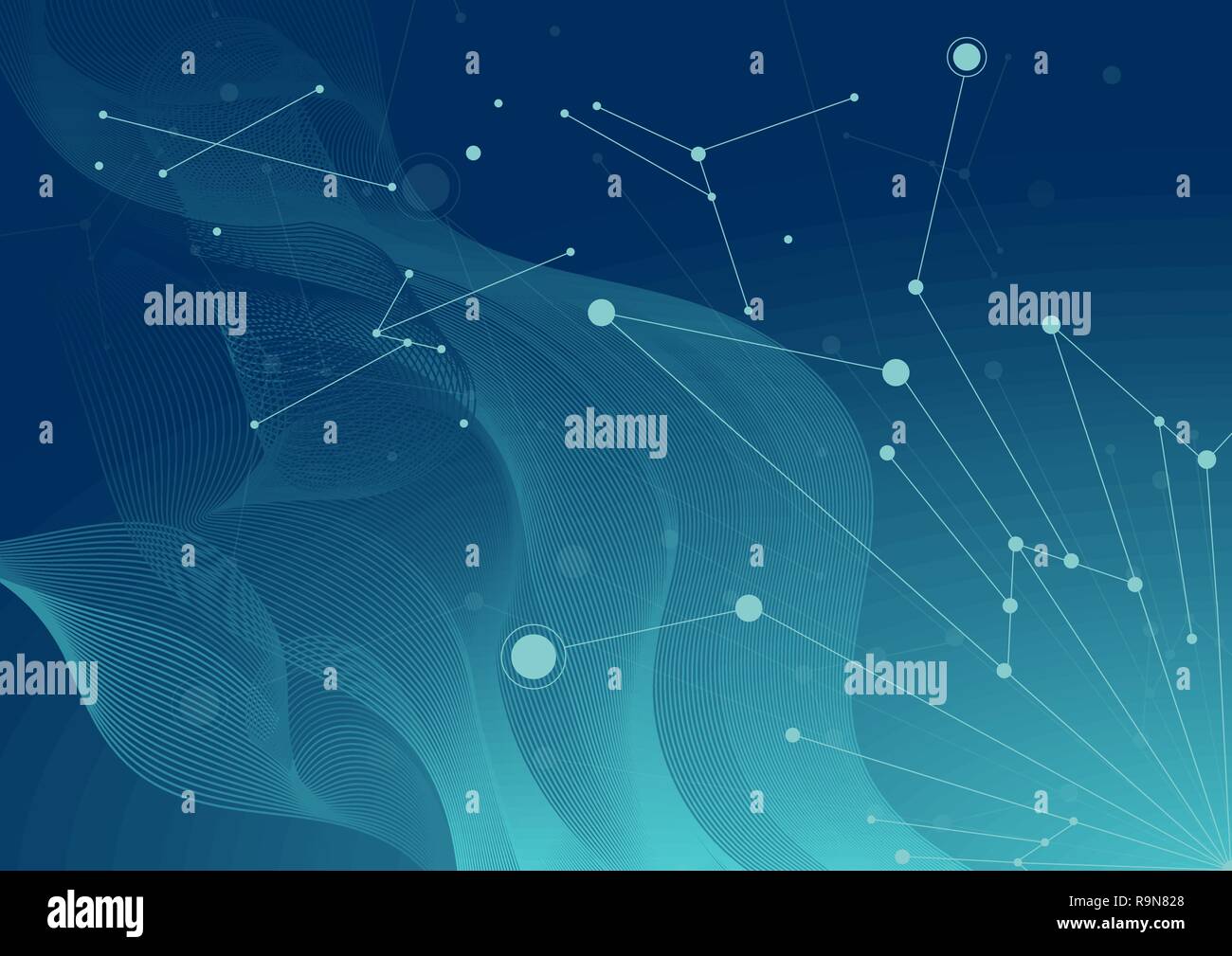 Geometric abstract background with connected lines and dots Stock ...