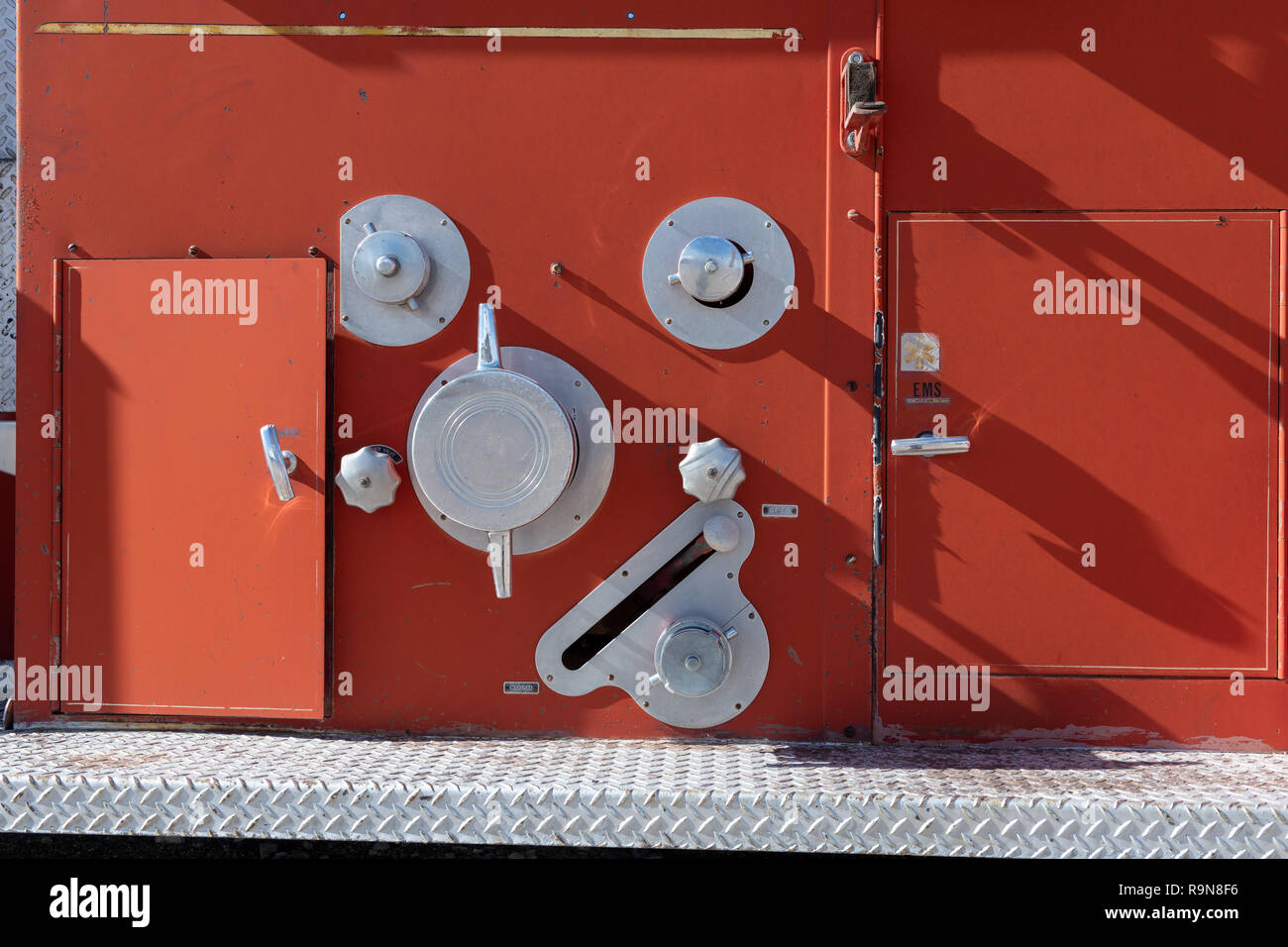 Fire truck controls Stock Photo - Alamy