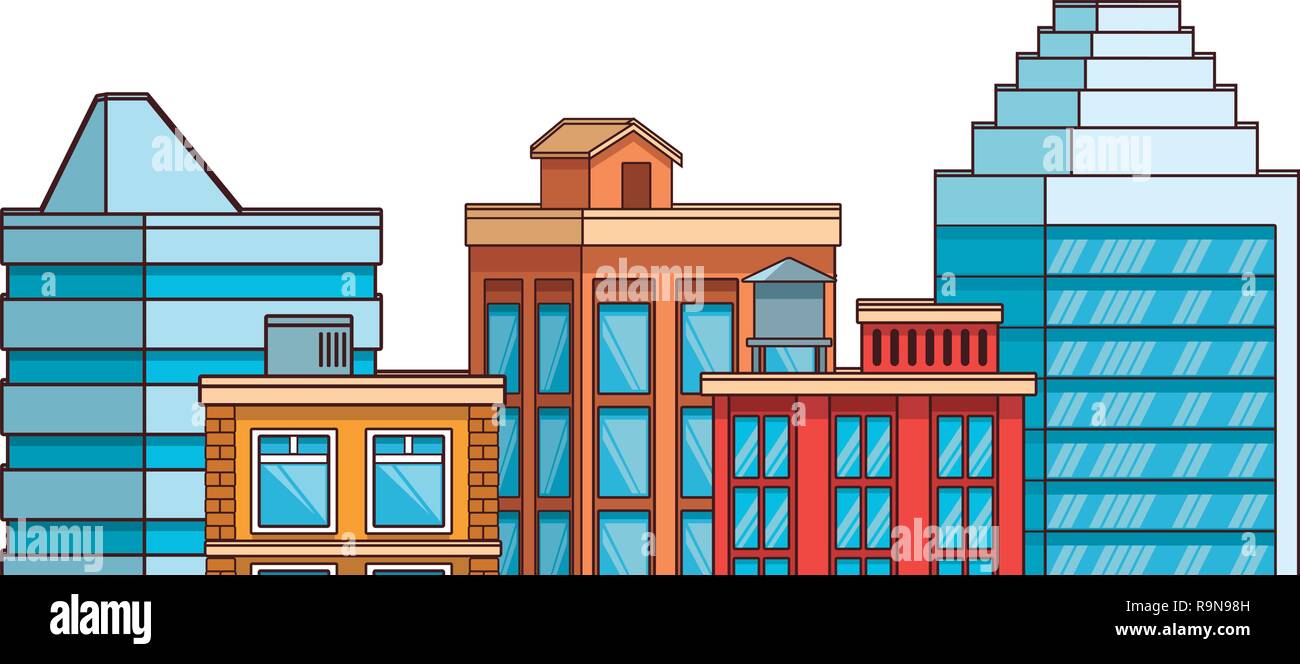 real state buildings cartoon Stock Vector Image & Art - Alamy