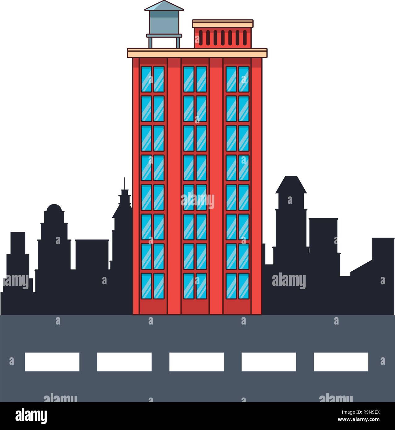 real state building cartoon Stock Vector Image & Art - Alamy