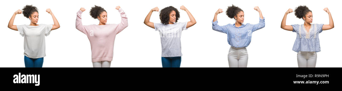 Collage of african american woman over isolated background showing arms ...