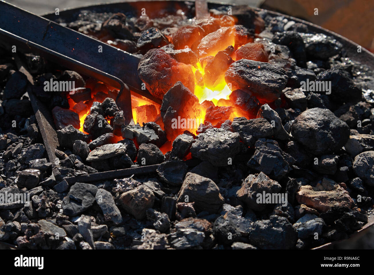 Forge, brazier with hot coals Stock Photo - Alamy