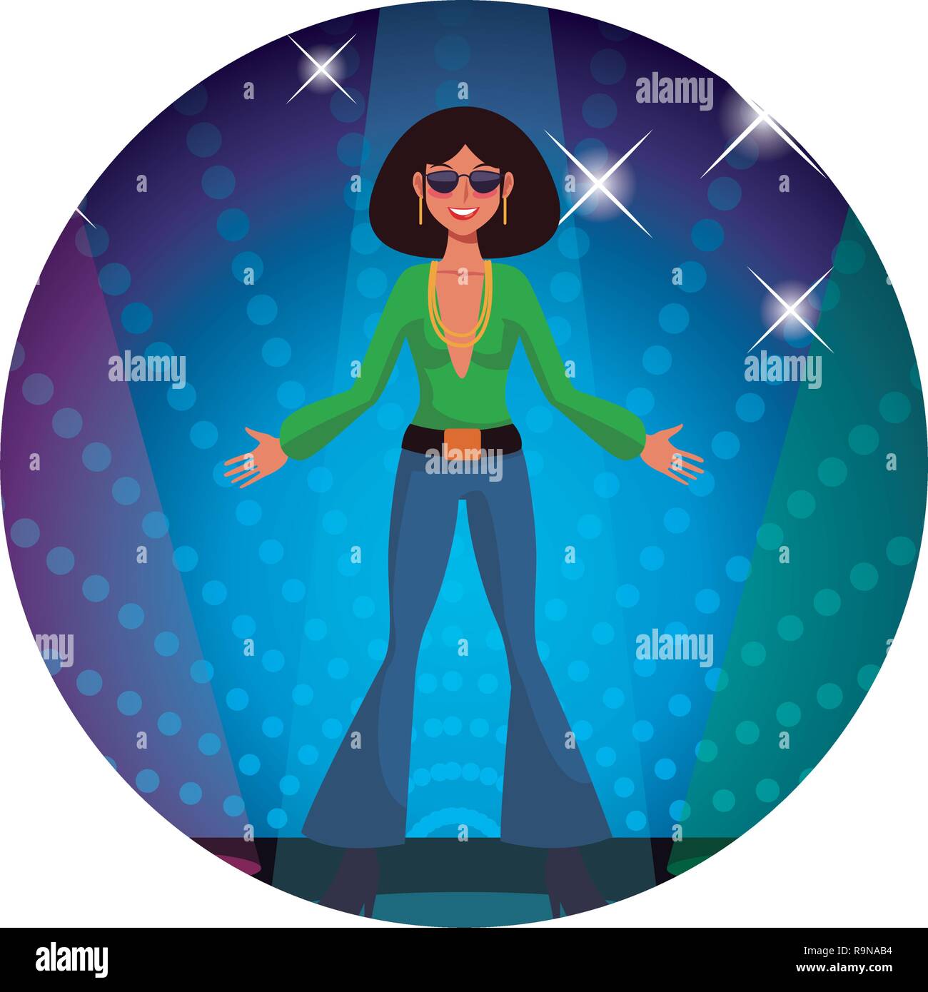 Disco woman cartoon Stock Vector Image & Art - Alamy