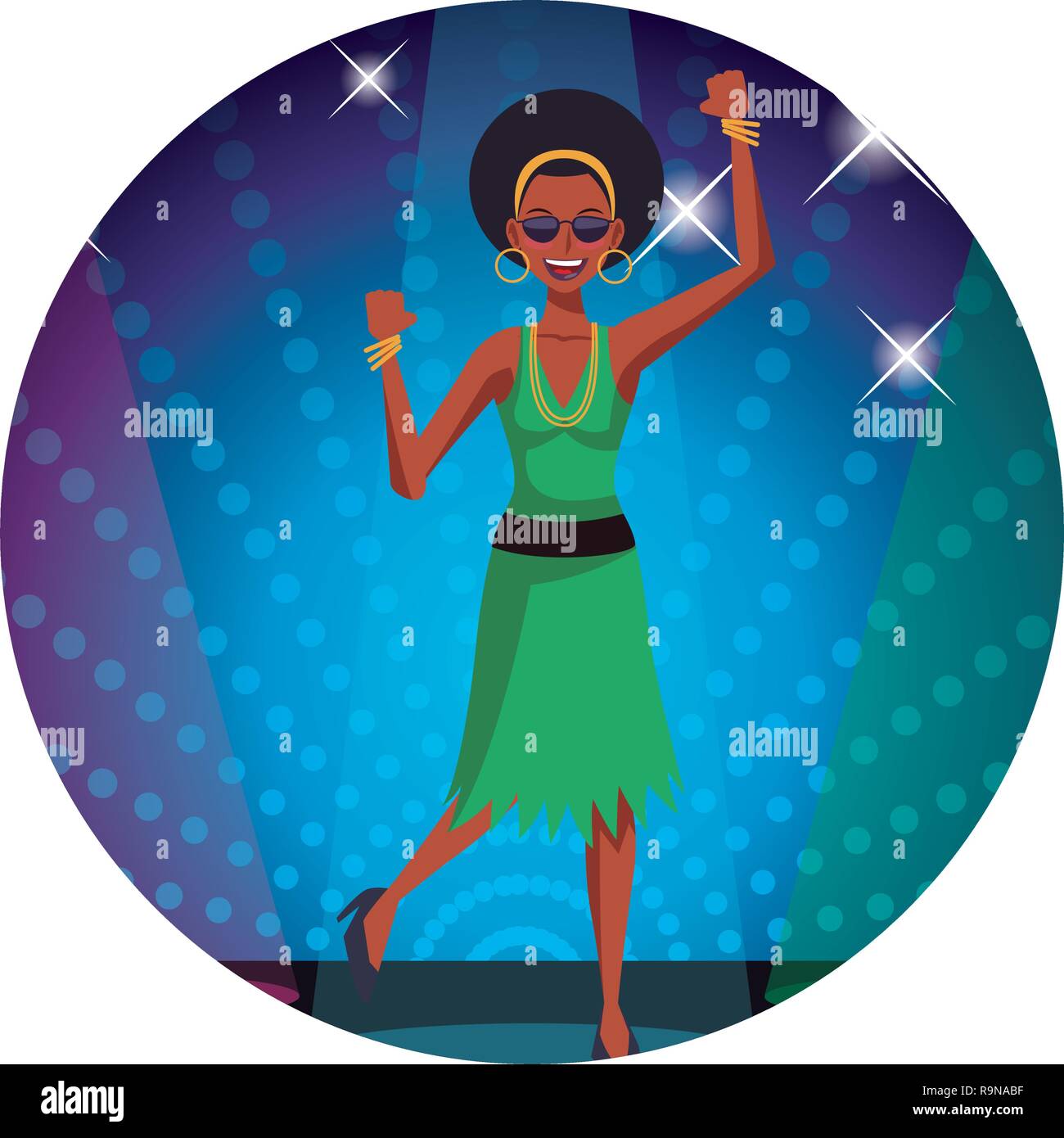Disco woman cartoon Stock Vector Image & Art - Alamy