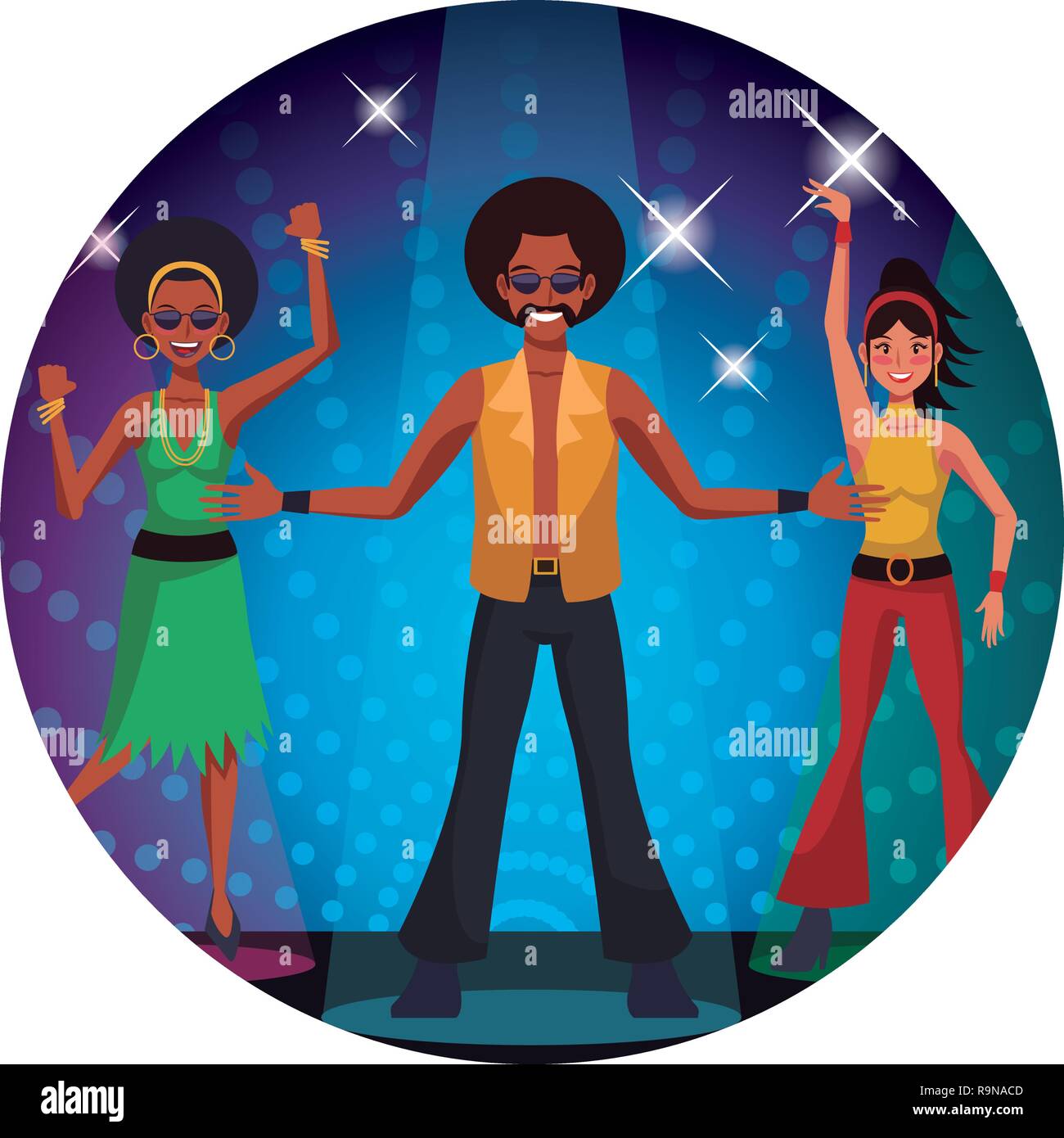 Disco people cartoon Stock Vector Image & Art - Alamy