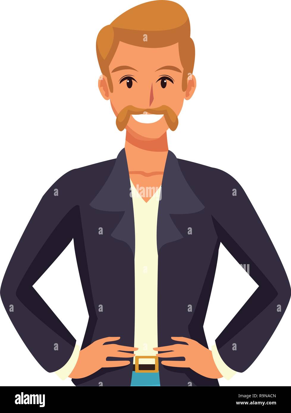 Cartoon dancing man mustache hi-res stock photography and images - Alamy