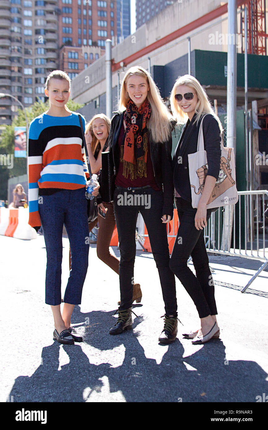 A group of Fashion models during New York Fashion Week Stock Photo - Alamy