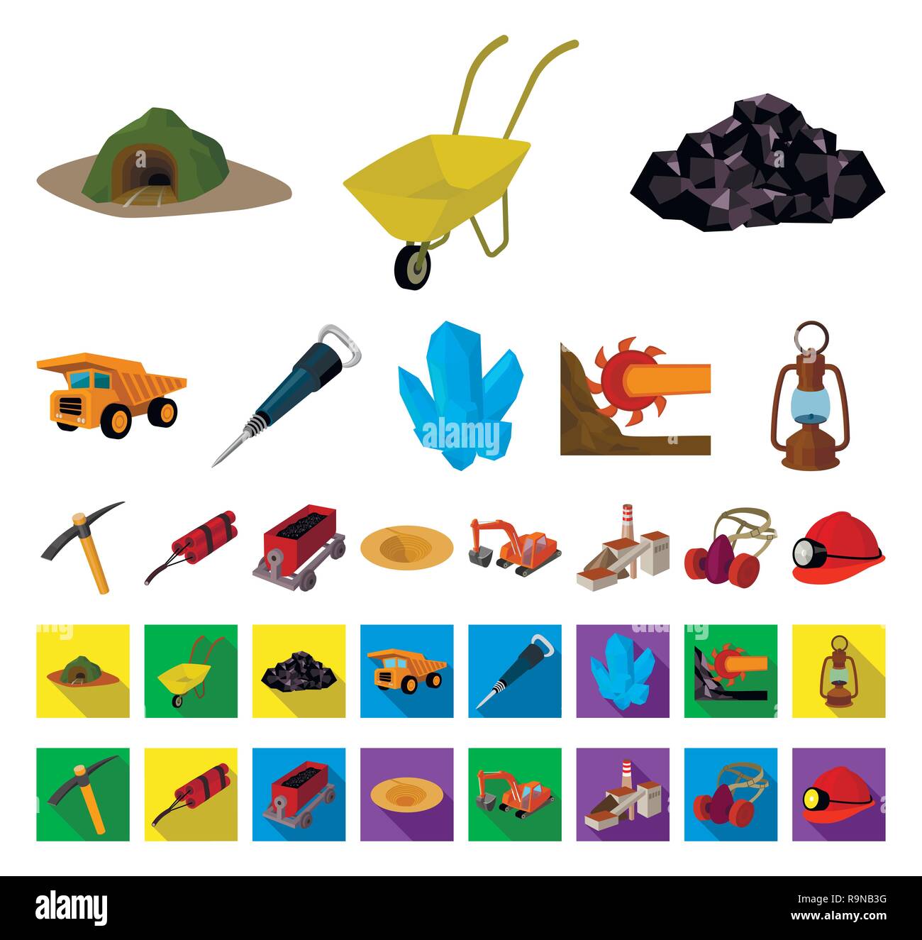 Mining industry cartoon,flat icons in set collection for design ...