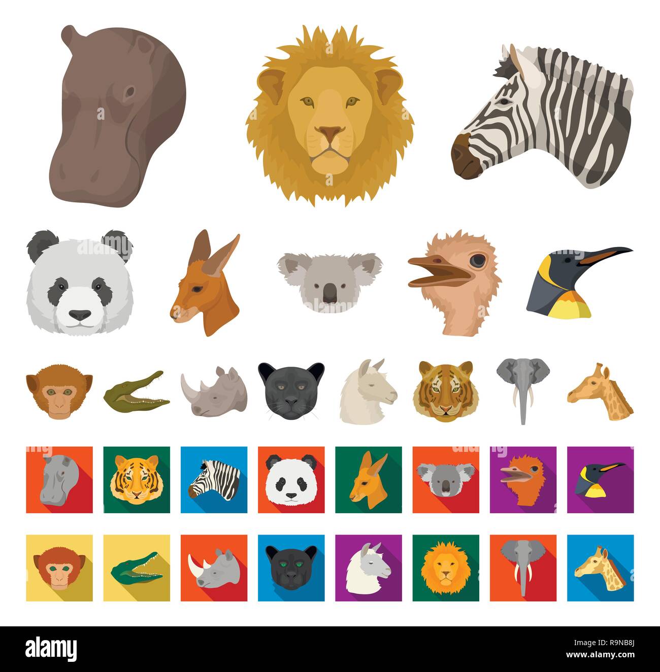 animal,art,artiodactyl,beast,bird,cartoon,flat,collection,crocodile ...