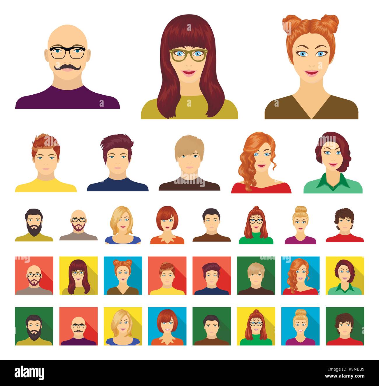 appearance,avatar,bald,beard,blonde,boy,brunette,bust,cartoon,flat ...