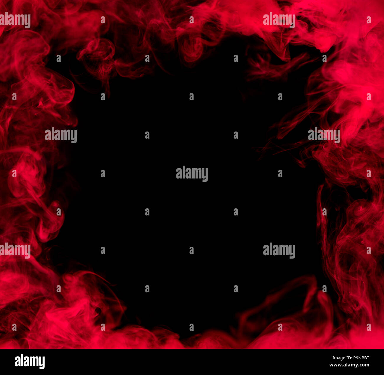 red smoke frame over black background Stock Photo - Alamy