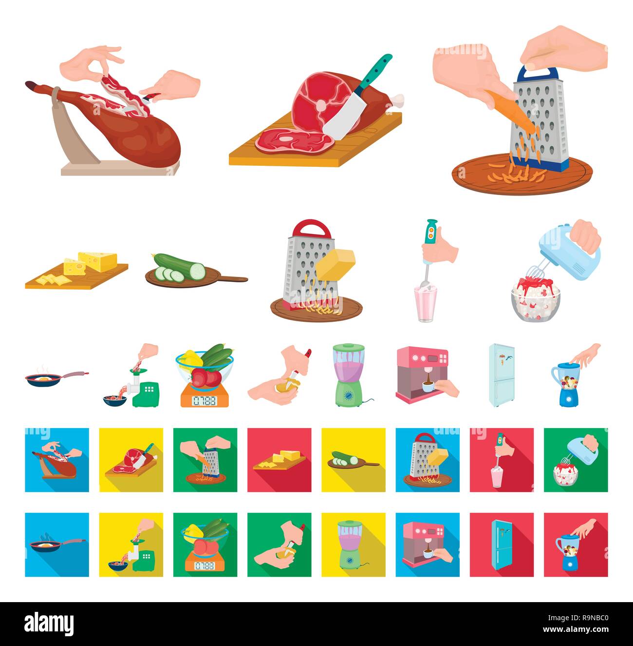 Cooking food cartoon,flat icons in set collection for design. Kitchen ...