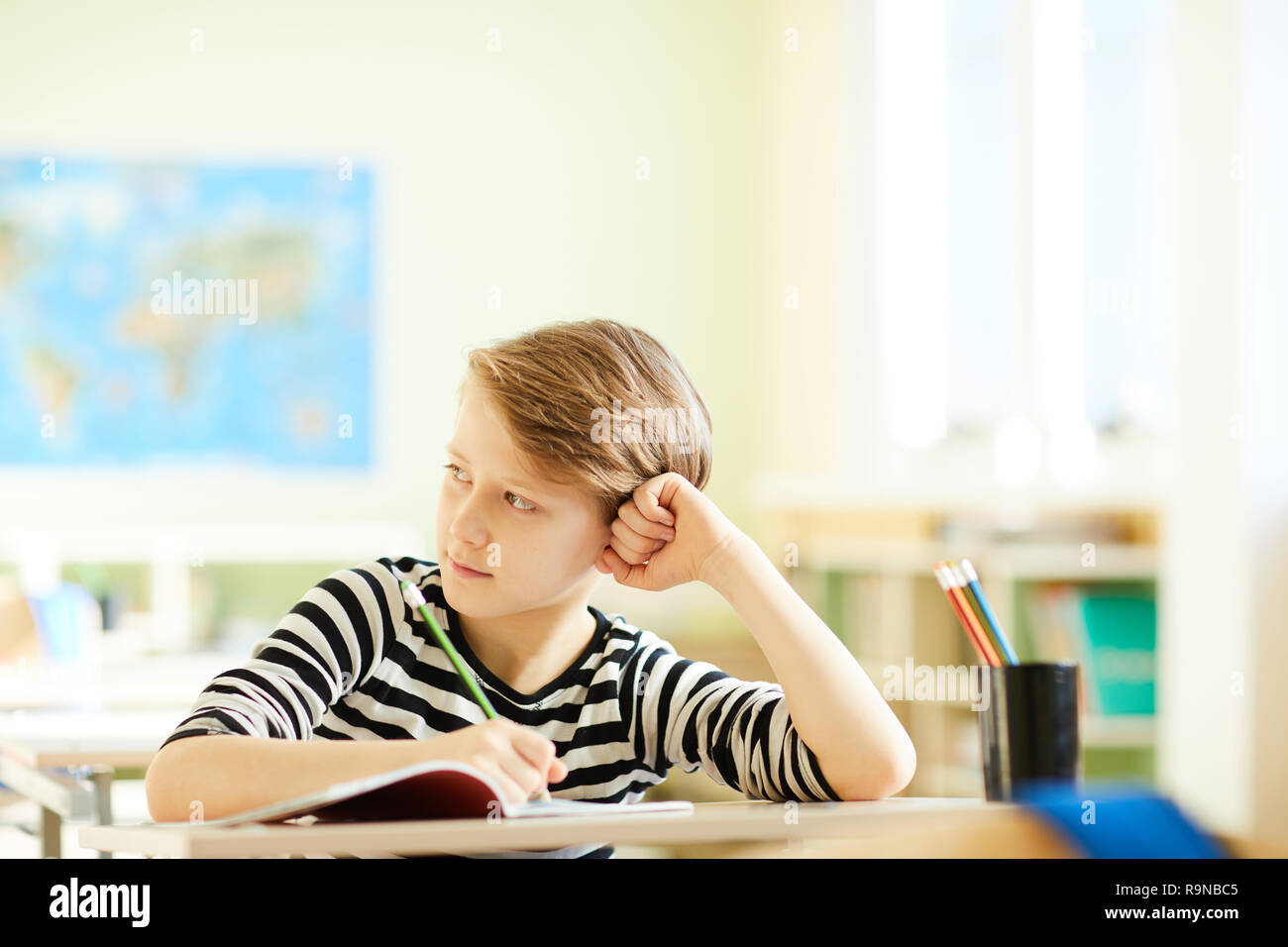 School classroom student girl thinking hi-res stock photography and ...