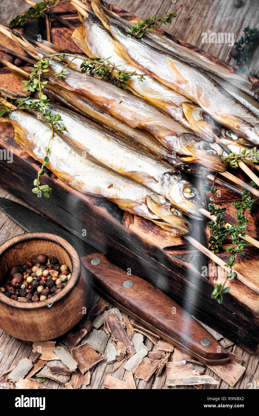 Fish smoked capelin sprat dish hi-res stock photography and images - Alamy