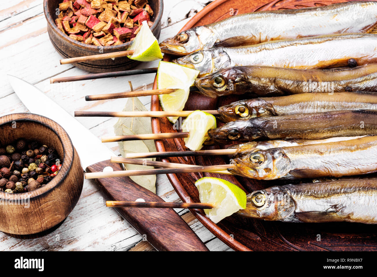 Fish smoked capelin sprat dish hi-res stock photography and images - Alamy