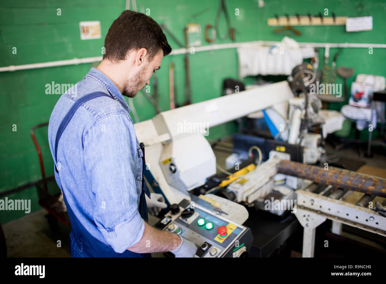 Lathe operator working in factory hi-res stock photography and images ...