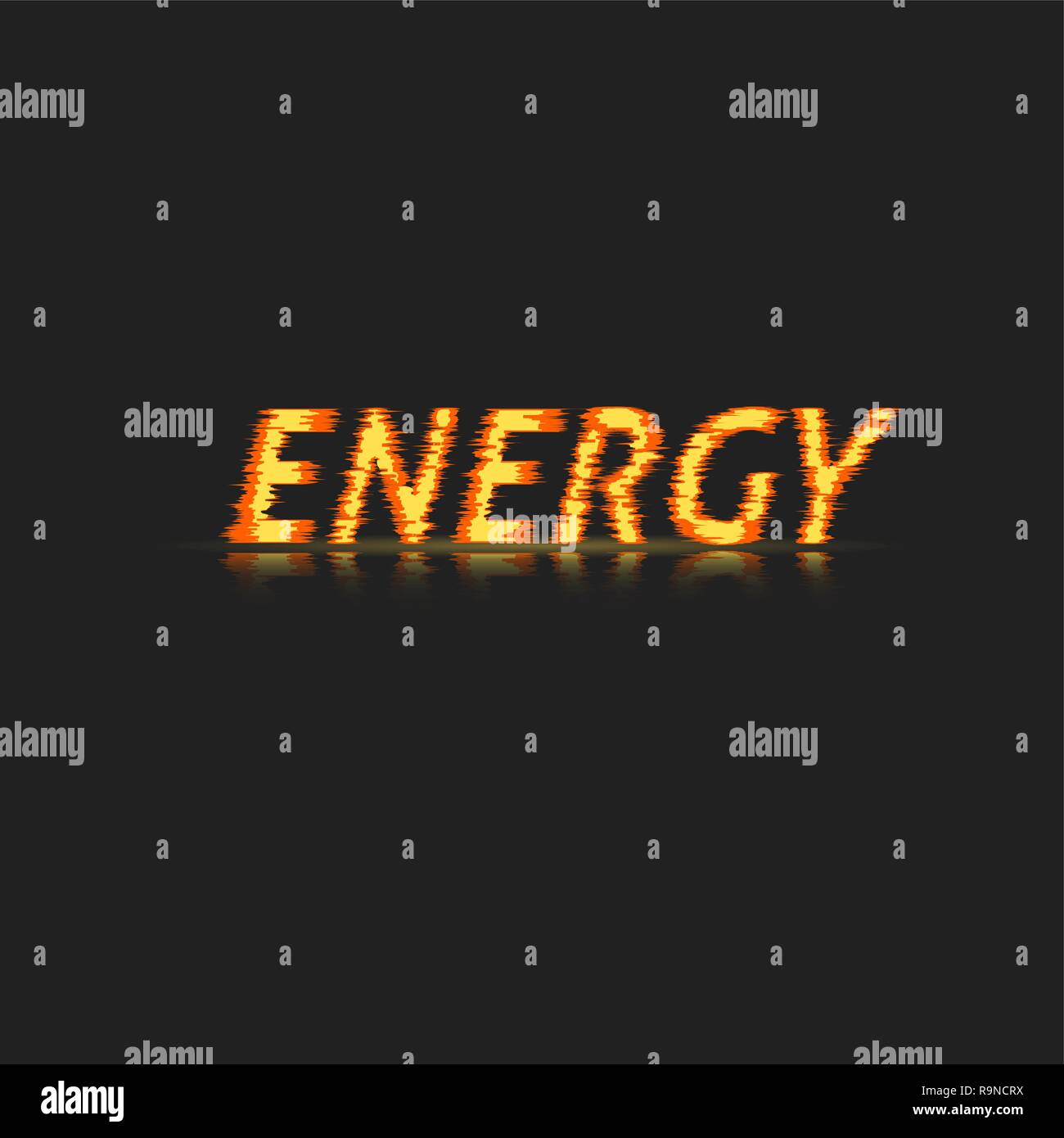 The word Energy executed in the dynamic burning style. Bright ...