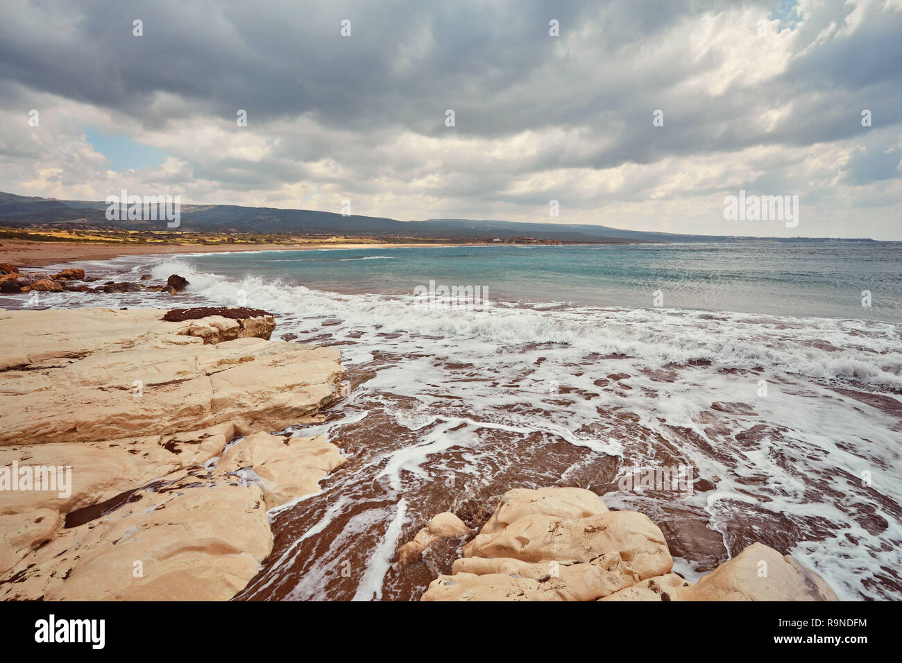 Cyprus - Mediterranean Sea coast. Lara Beach in Paphos district Stock ...