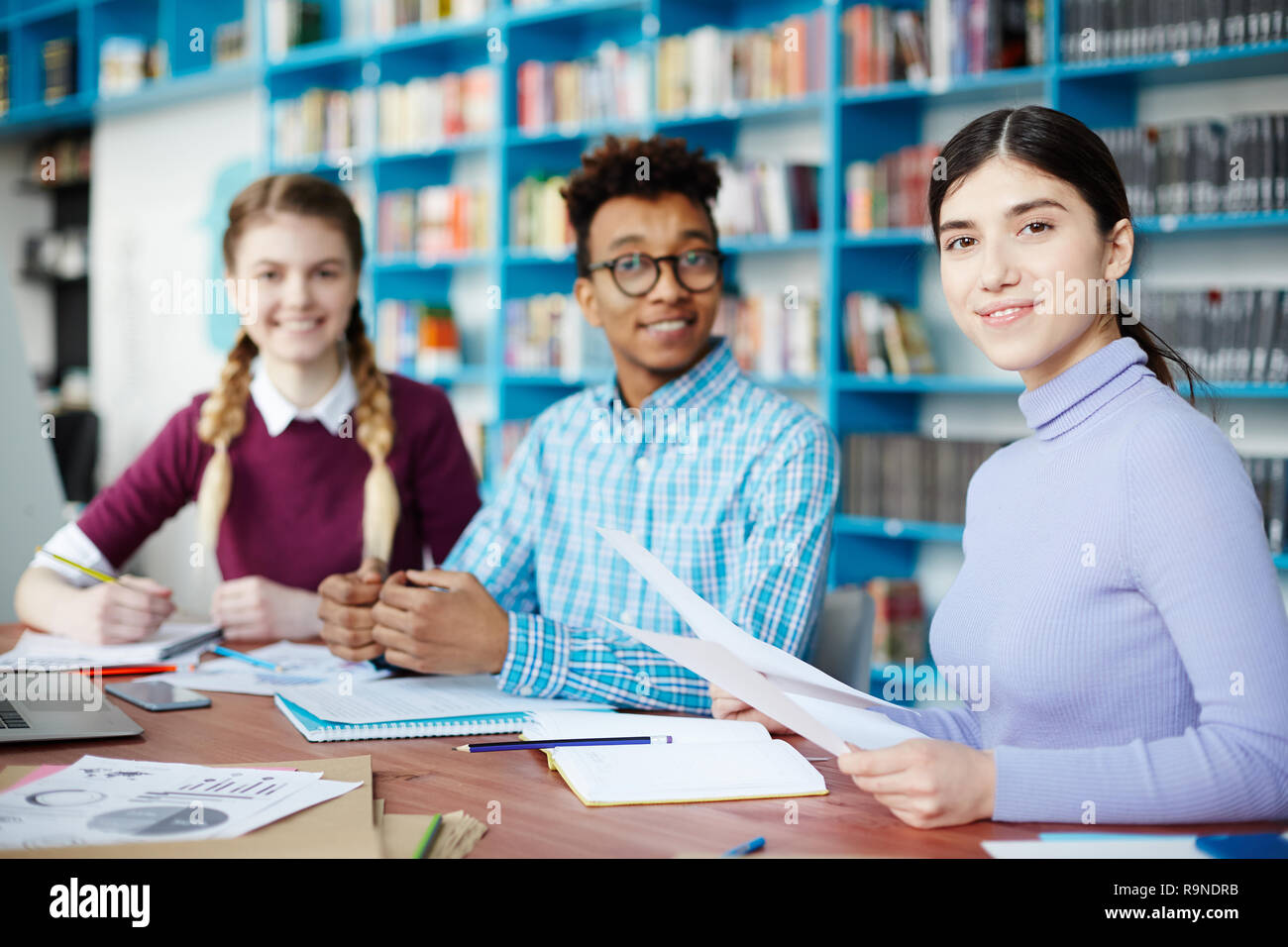 Preparation in library Stock Photo - Alamy