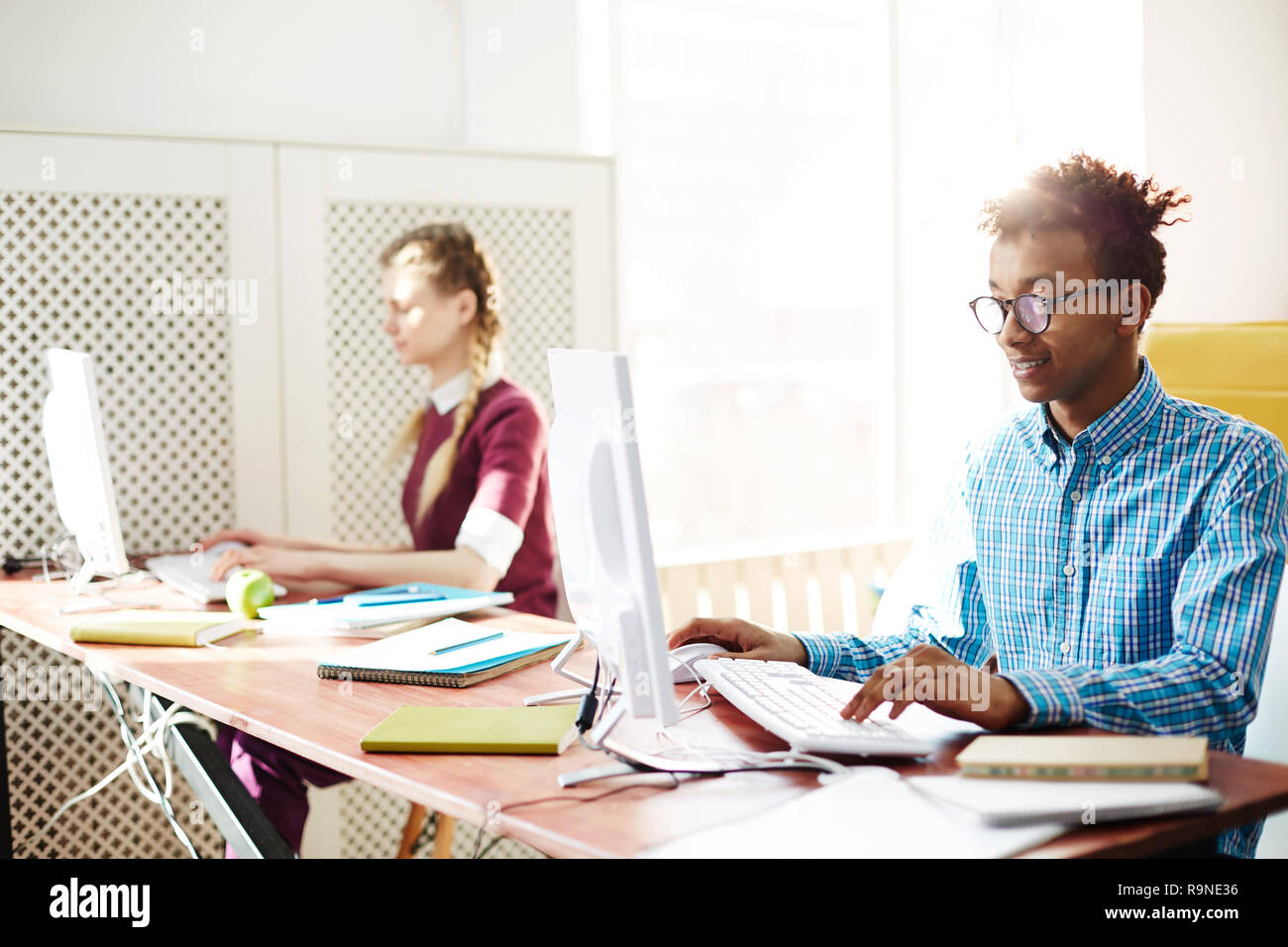 African american college student office hi-res stock photography and ...