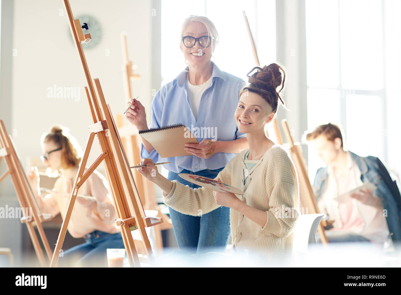 Lesson of painting Stock Photo - Alamy