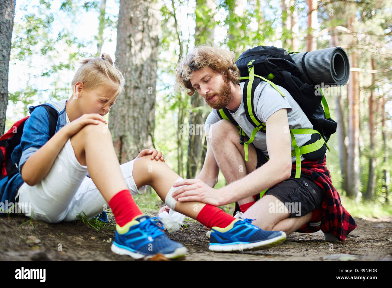 Injury on way to camp Stock Photo - Alamy