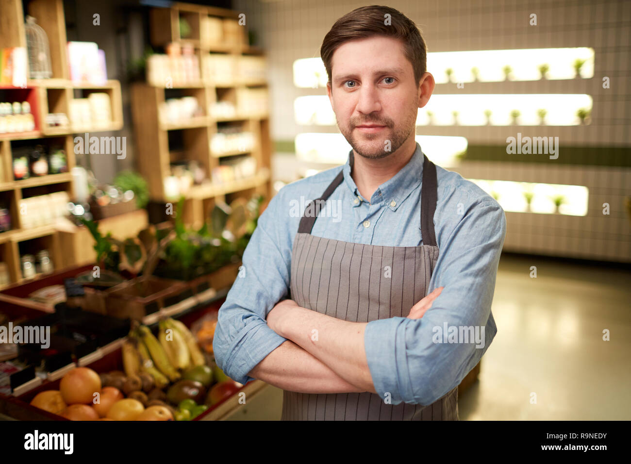 Working in supermarket Stock Photo - Alamy