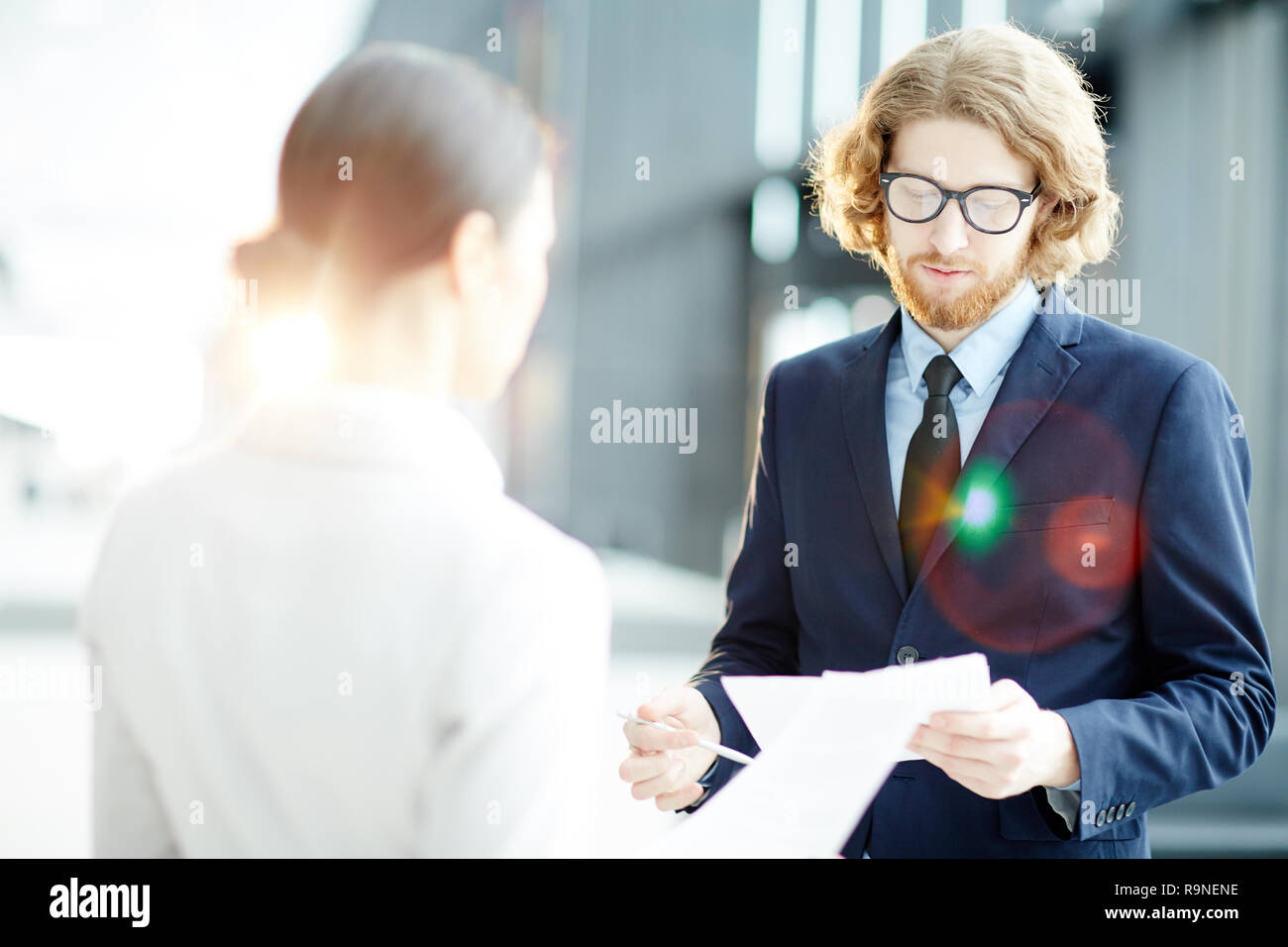 Working with new contract Stock Photo - Alamy