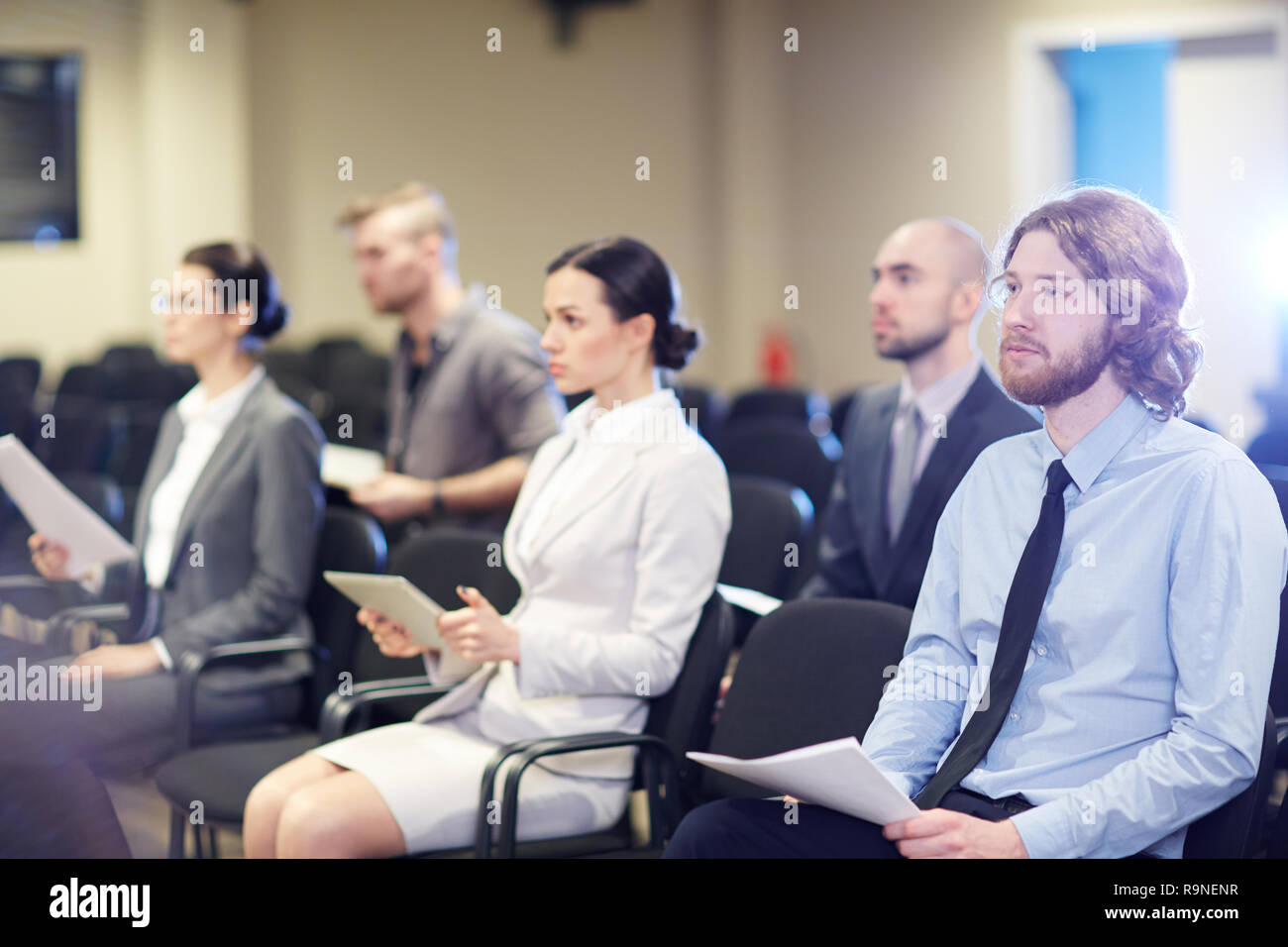 Employees at conference Stock Photo - Alamy