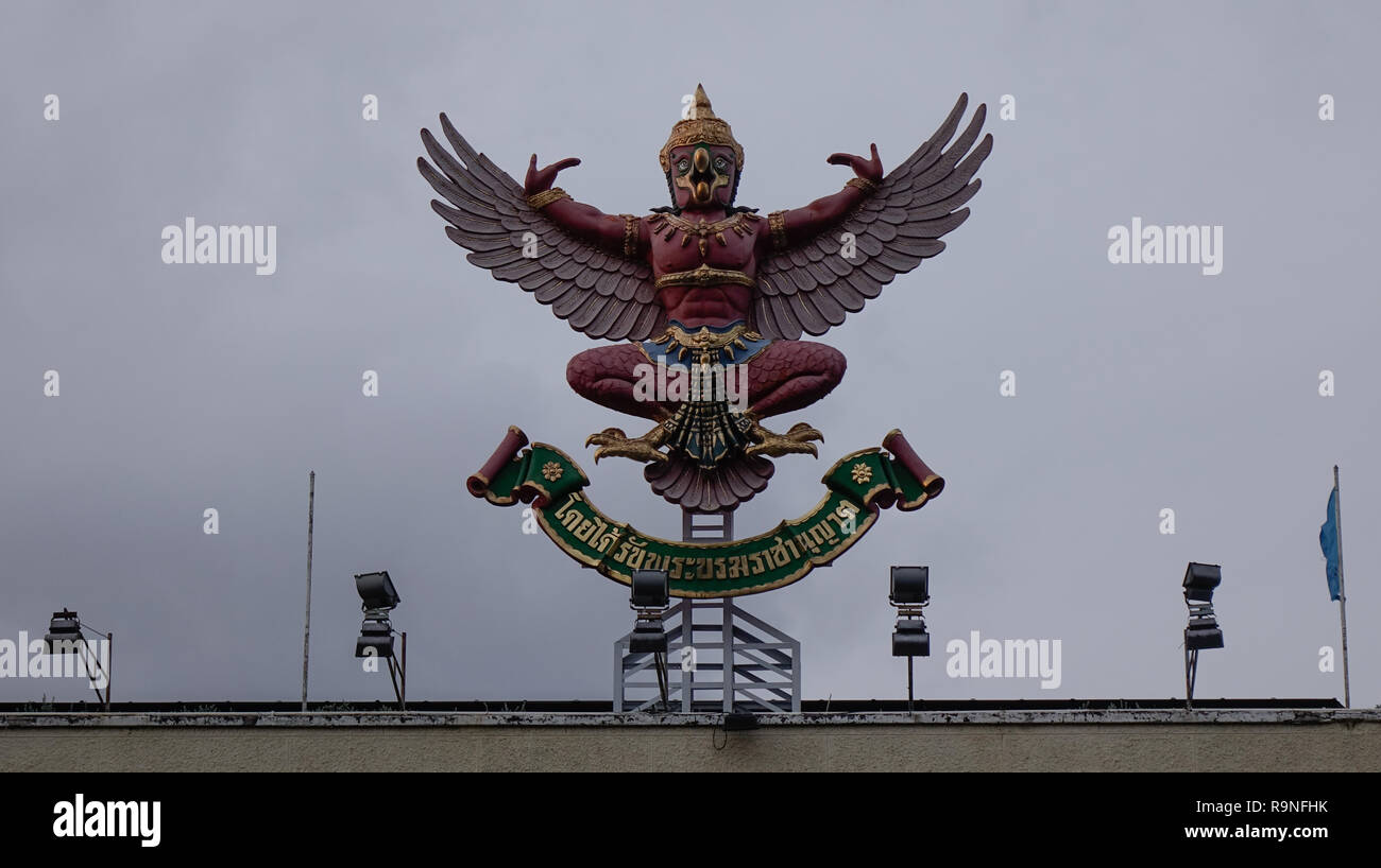 Bangkok, Thailand - Sep 16, 2018. Garuda statue, state symbol of Thai ...