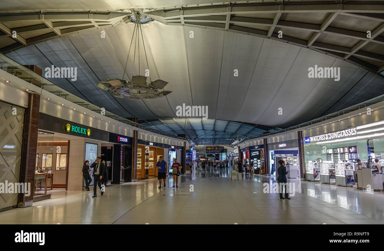 Bangkok, Thailand - Sep 16, 2018. Interior of Bangkok Suvarnabhumi (BKK ...