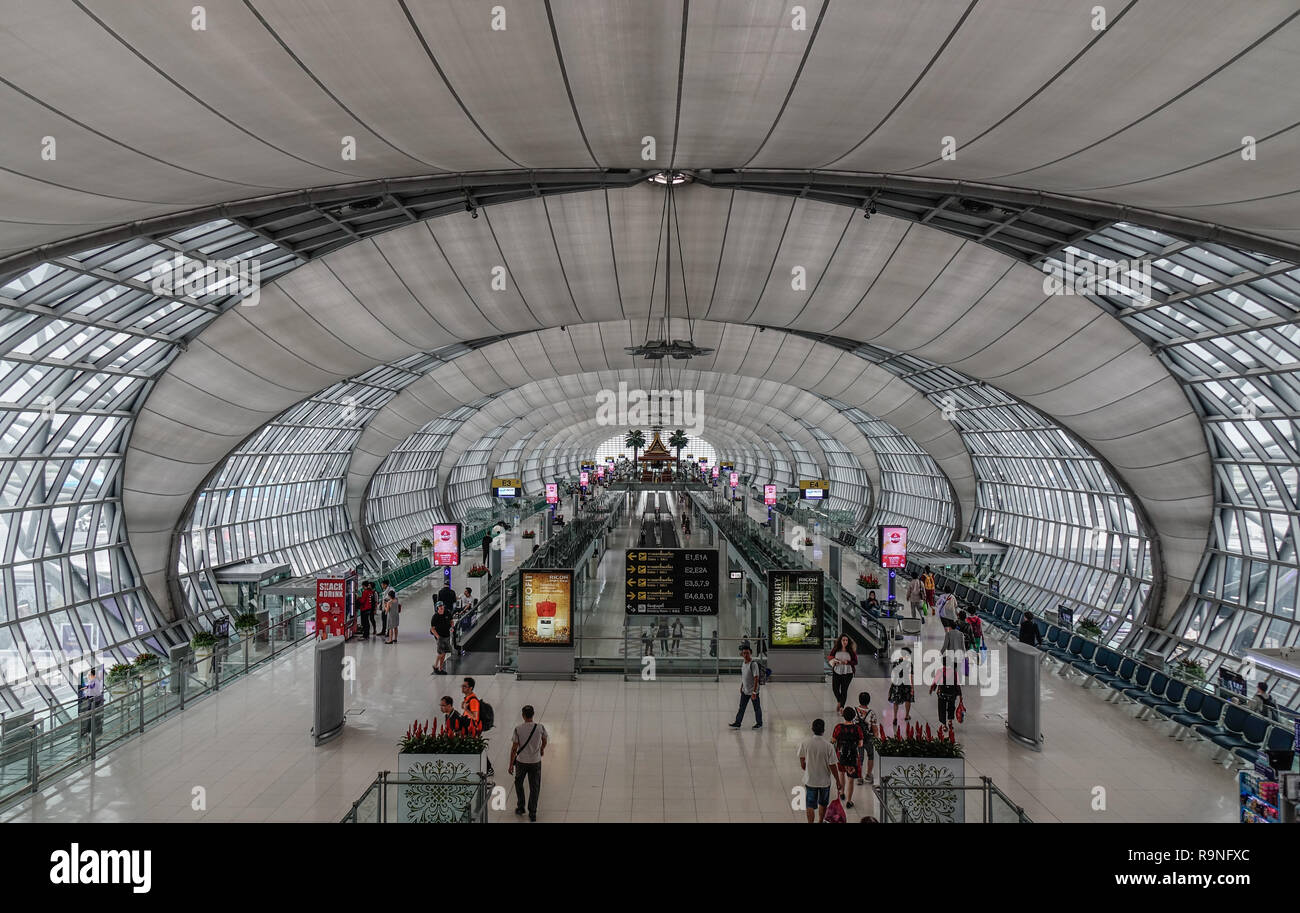 Bangkok, Thailand - Sep 16, 2018. Interior of Bangkok Suvarnabhumi (BKK ...
