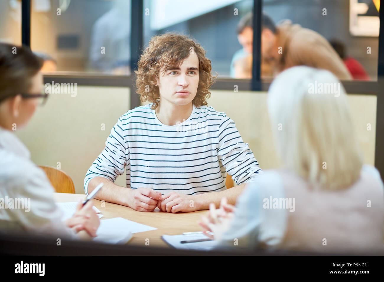 Applicant at interview Stock Photo - Alamy