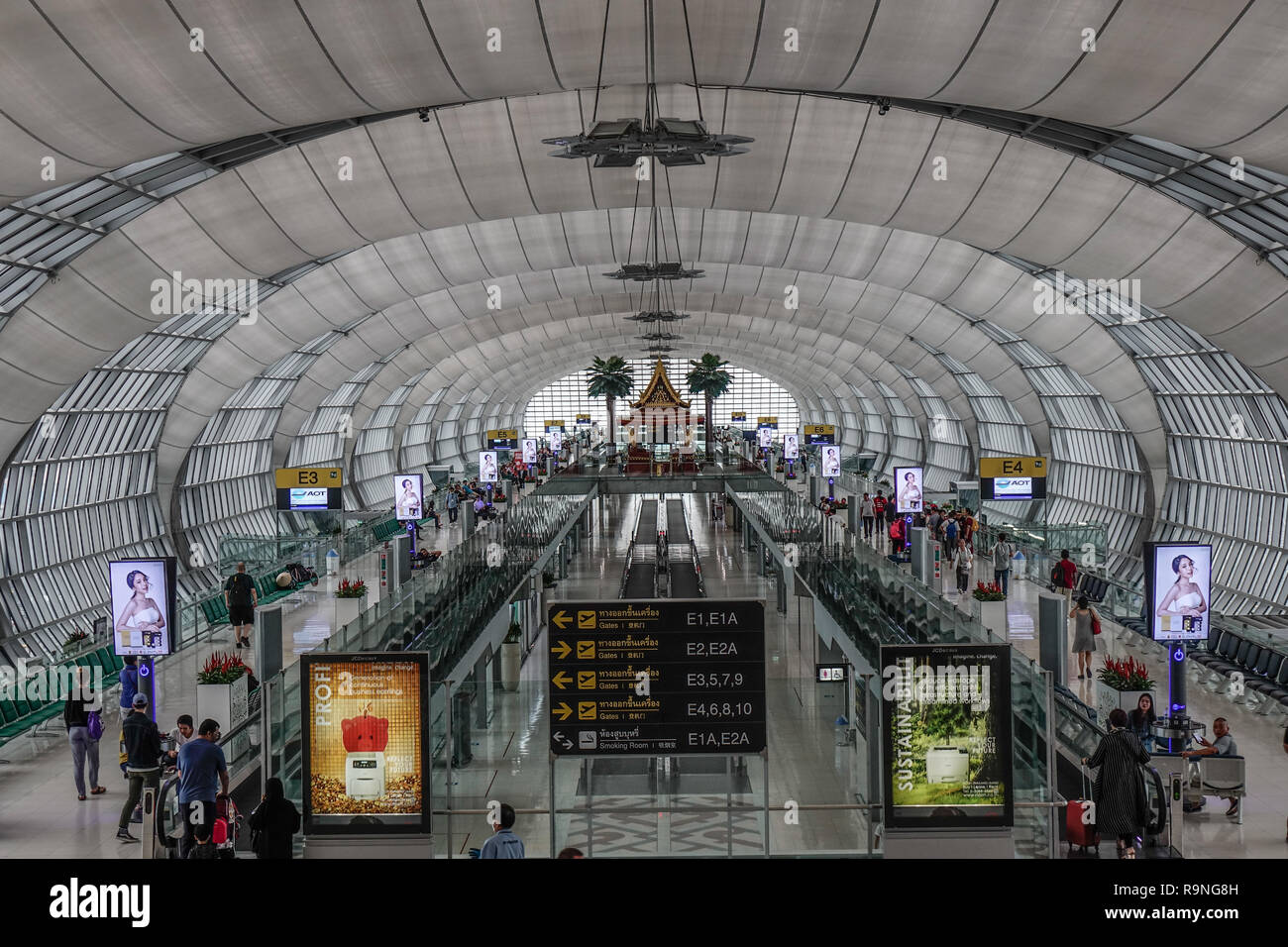 Bangkok, Thailand - Sep 16, 2018. Interior of Bangkok Suvarnabhumi (BKK ...