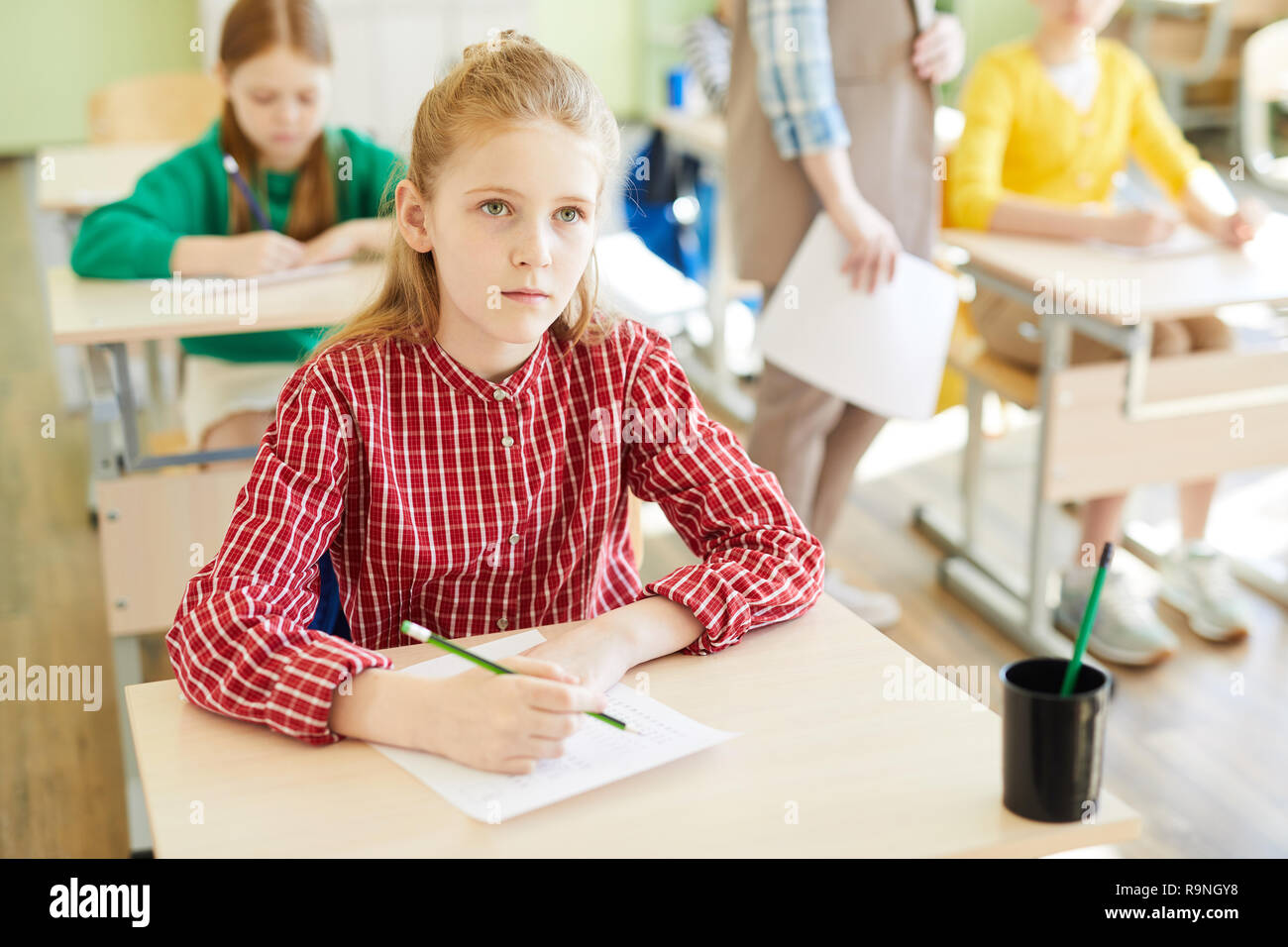 Test at school Stock Photo - Alamy