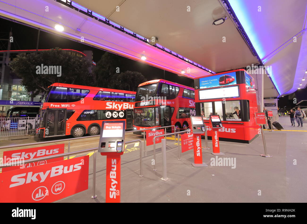 Skybus airport shuttle bus at Melbourne International airport in ...