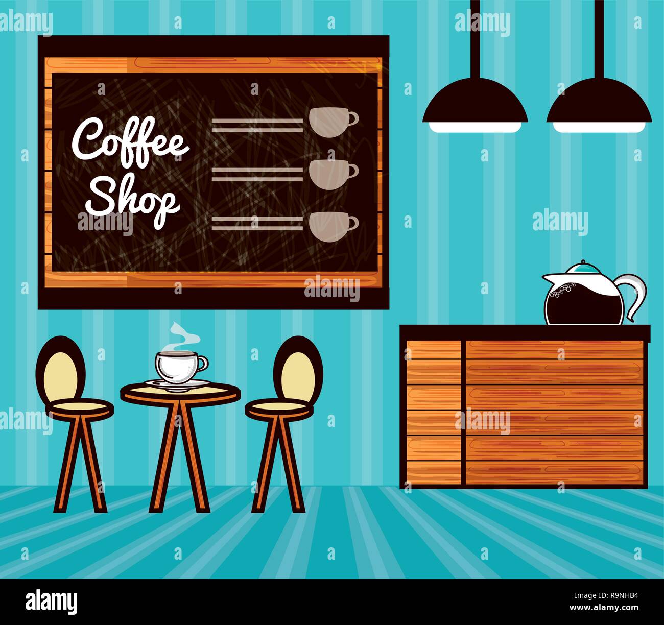coffee shop restaurant scene vector illustration design Stock Vector ...