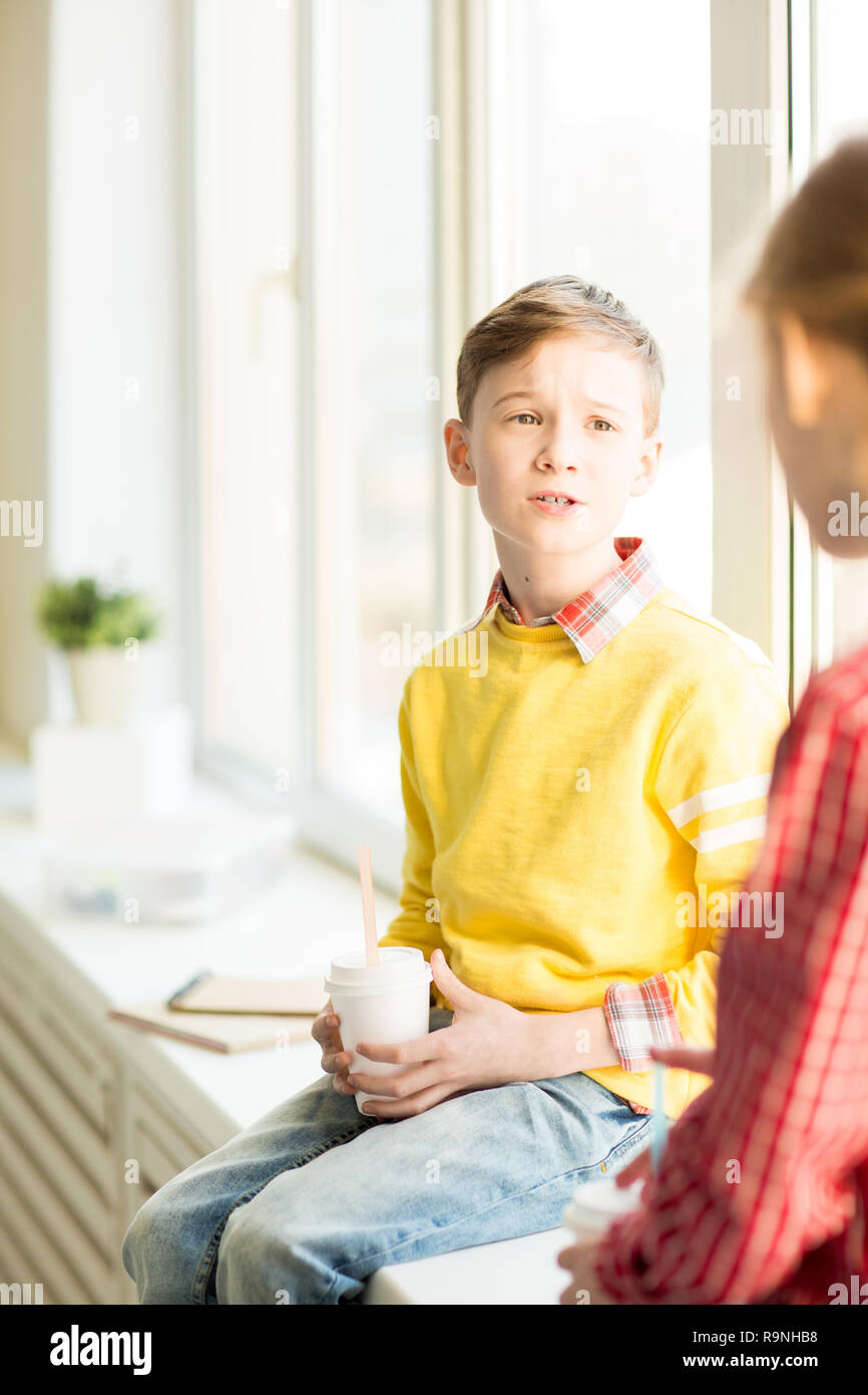 Talk between lessons Stock Photo - Alamy