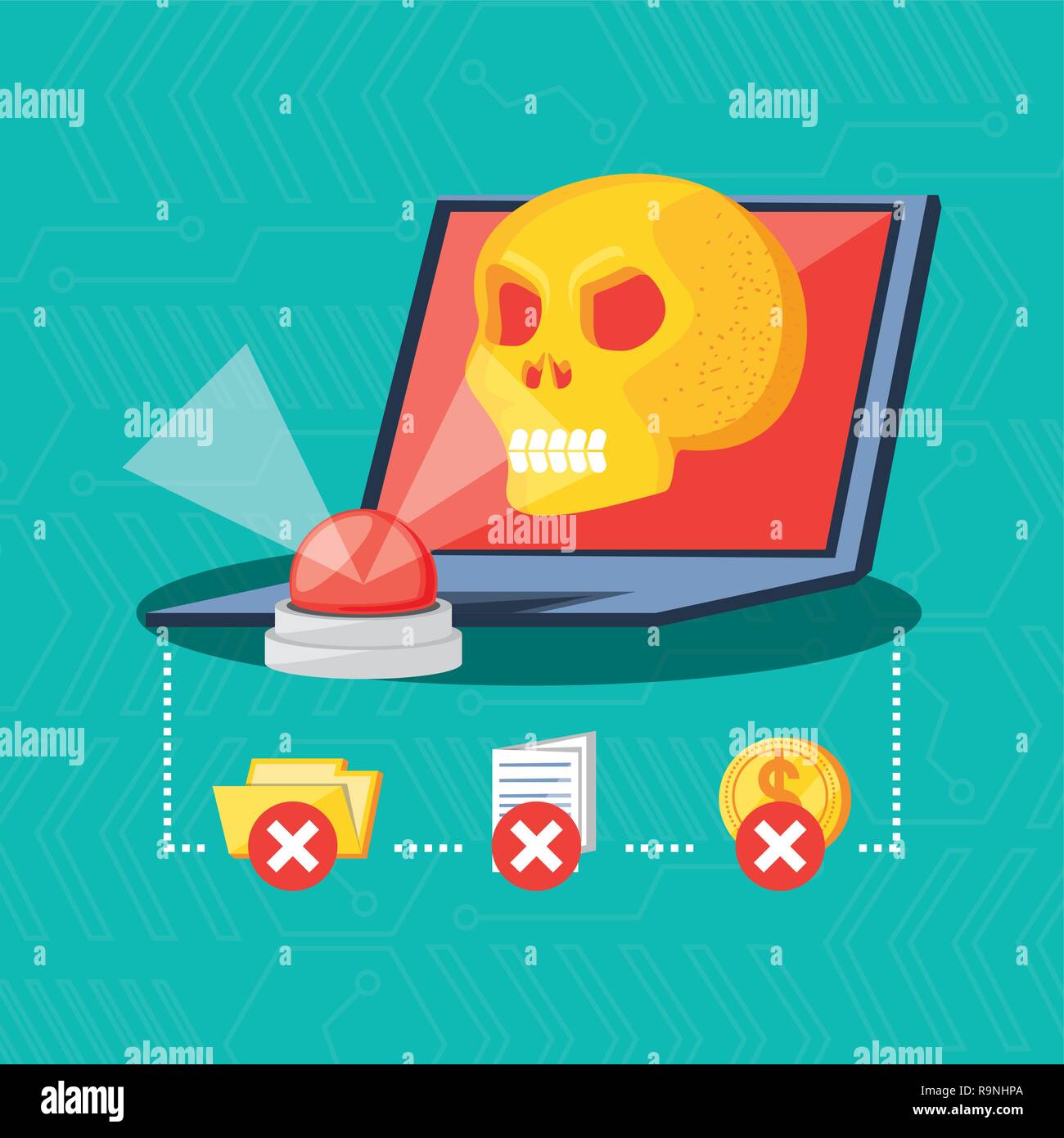Laptop computer skull isolated icon hi-res stock photography and images ...
