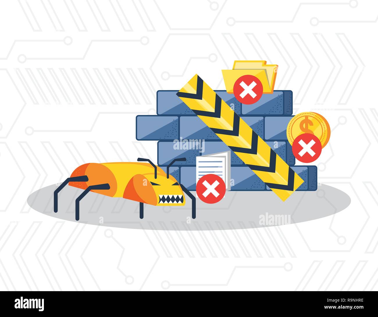 set icons of cyber security vector illustration design Stock Vector ...