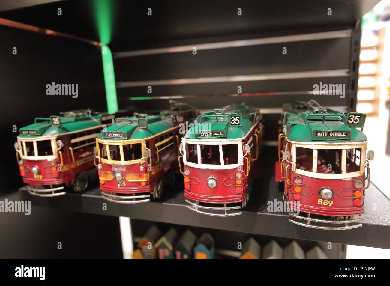 Miniature tram display at Melbourne International airport in Melbourne ...