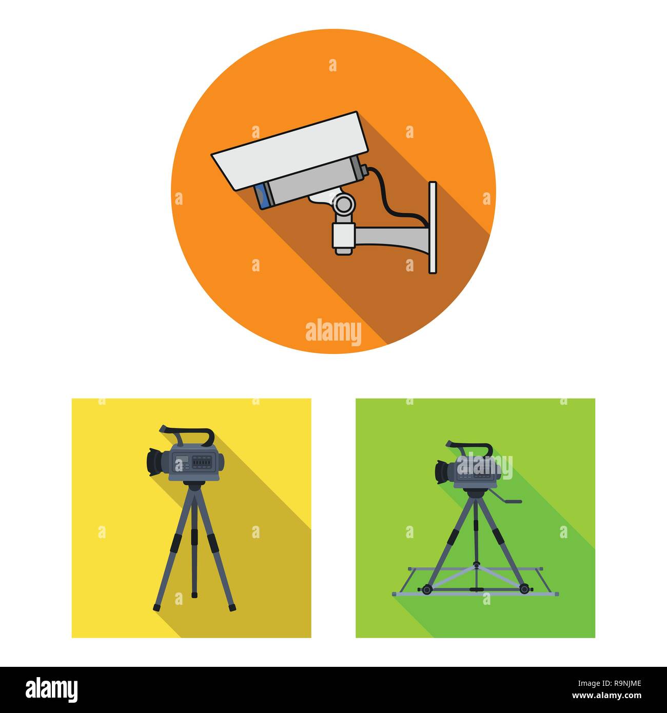 Vector design of camcorder and camera symbol. Set of camcorder and ...