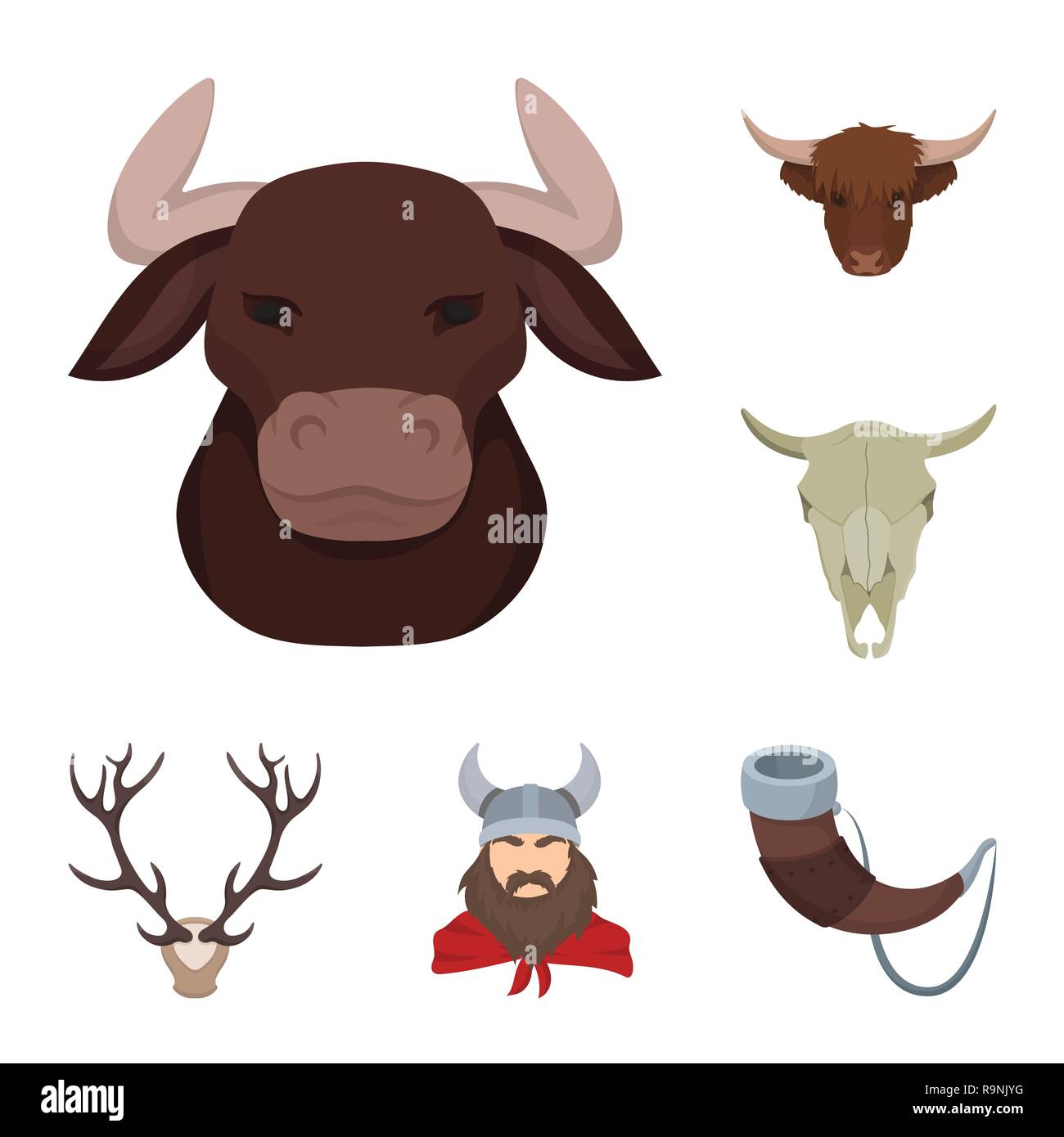 Vector design of antler and animal symbol. Collection of antler and ...